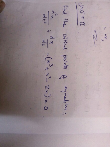 Solved Find the critical point of the equation. | Chegg.com