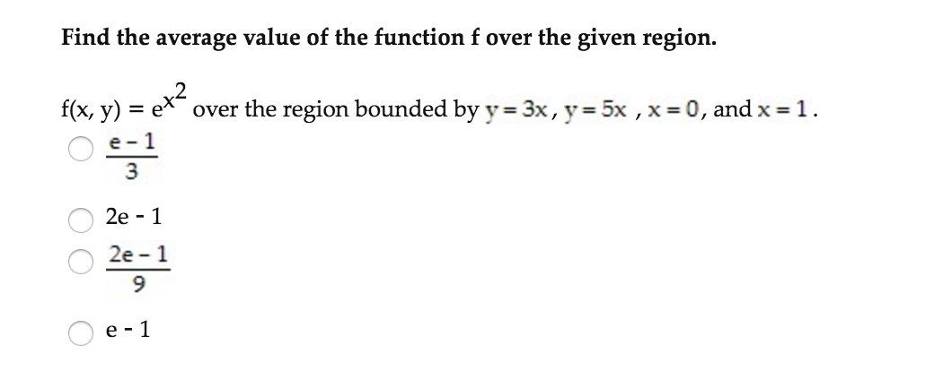 Solved Find the average value of the function f over the | Chegg.com