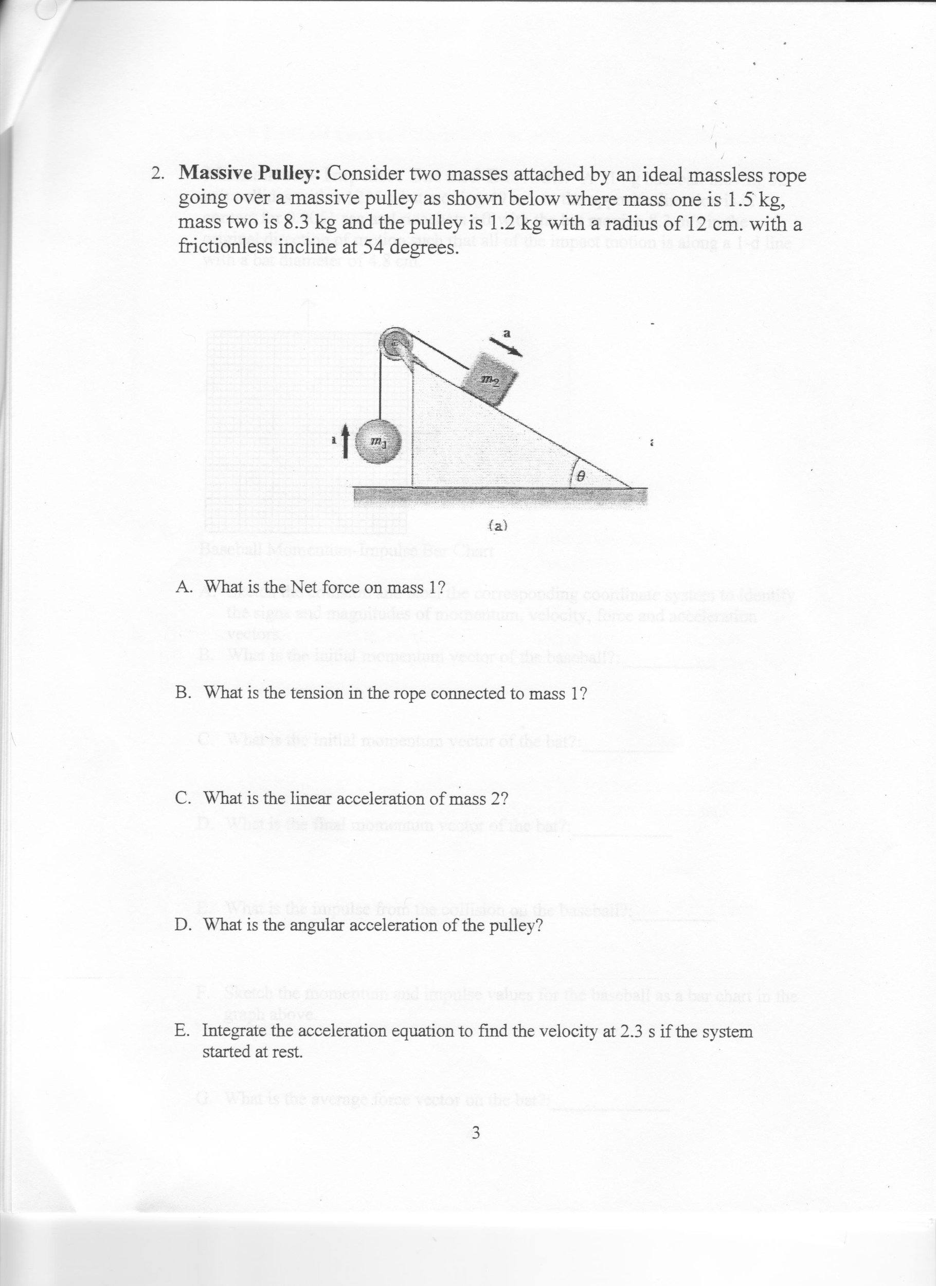 Solved Massive Pulley: Consider two masses attached by an | Chegg.com