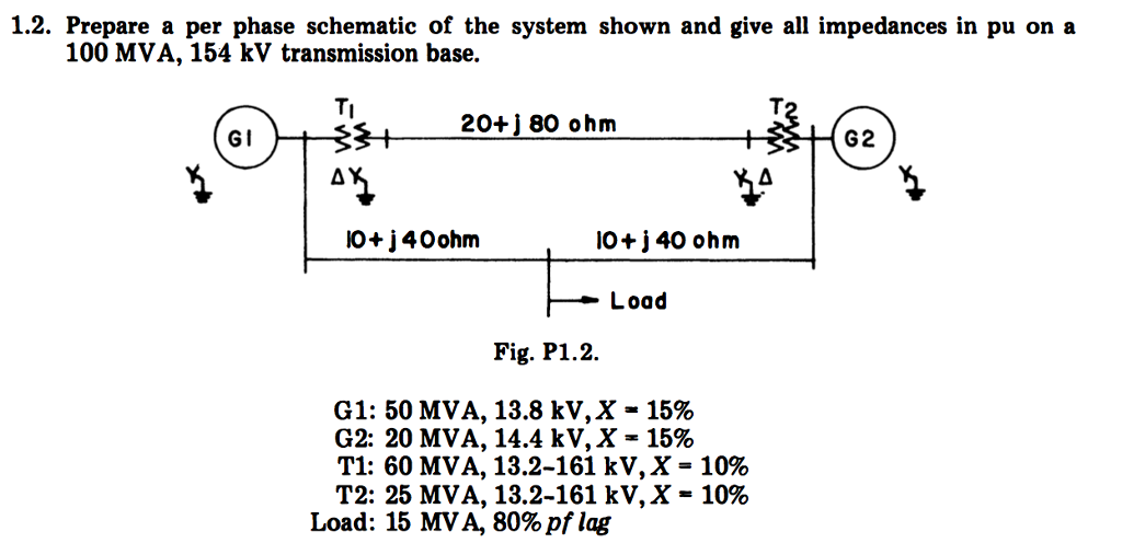 Solved Prepare a per phase schematic of the system shown and | Chegg.com