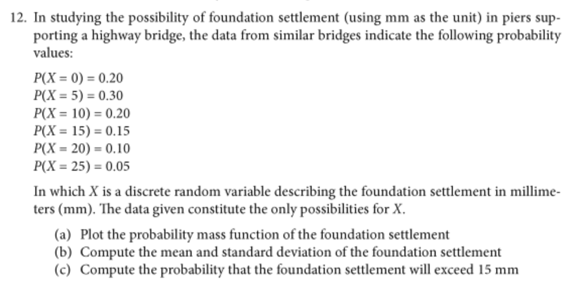 Solved In studying the possibility of foundation settlement | Chegg.com