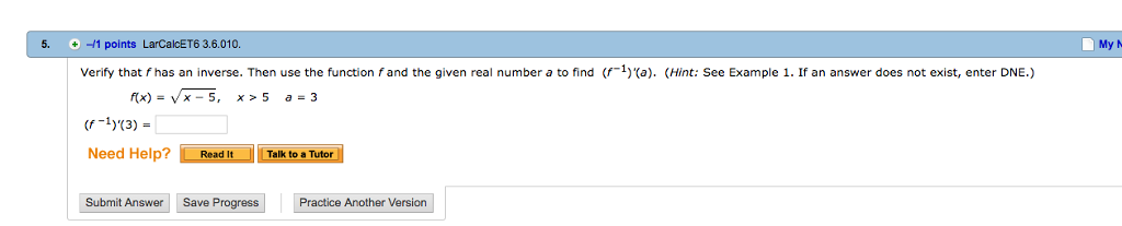 Solved Verify that f has an inverse. Then use the function f | Chegg.com