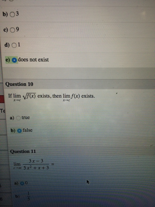 Solved If lim_x right arrow square root f(x) exists, then | Chegg.com