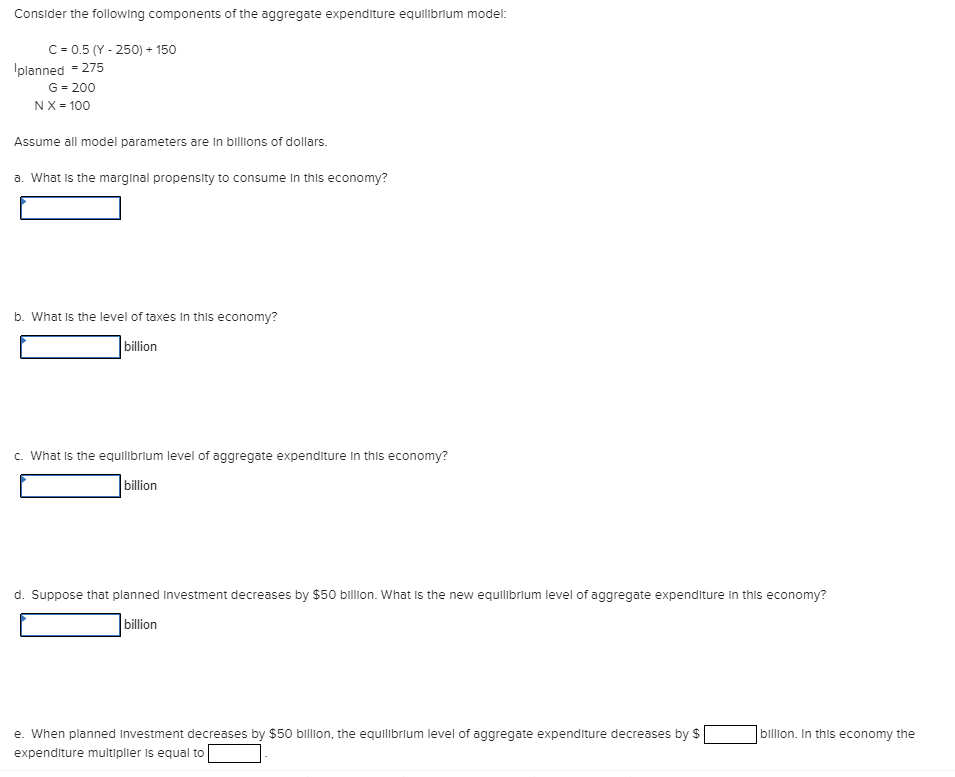 Solved Consider the following components of the aggregate | Chegg.com
