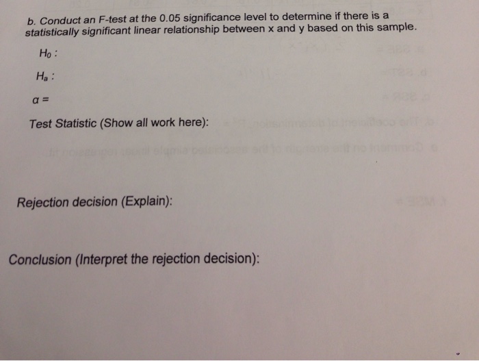 Conduct an F-test at the 0.05 significance level to | Chegg.com
