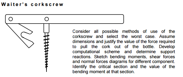 Solved Consider all possible methods of use of the corkscrew | Chegg.com