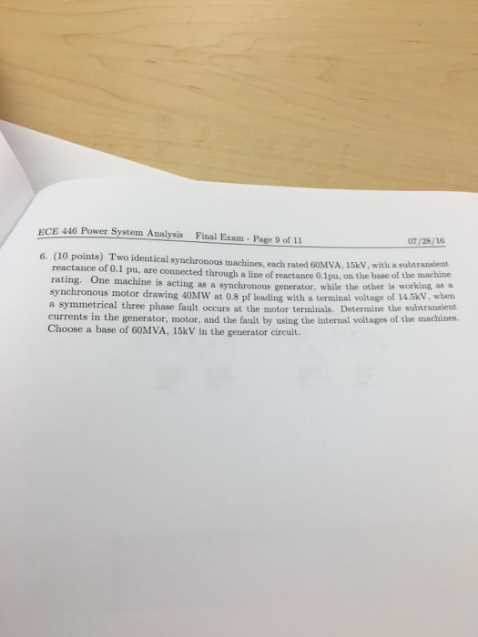 Solved Two identical synchronous machines, each rated 60MVA, | Chegg.com