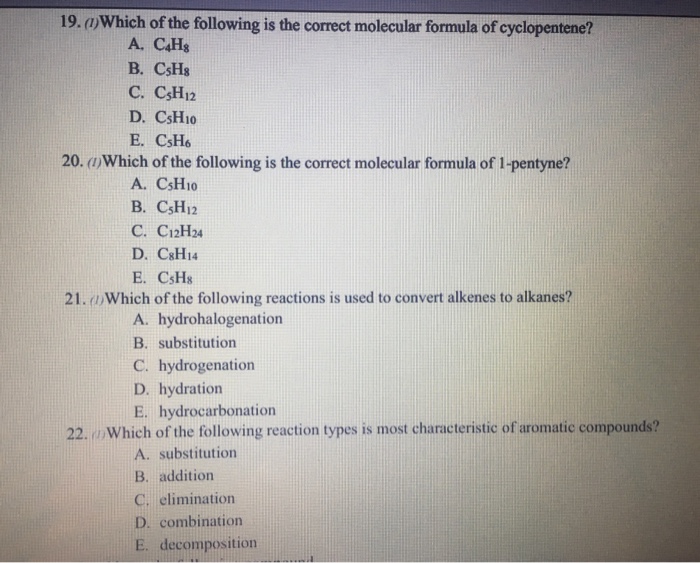 Solved Which of the following is the correct molecular | Chegg.com