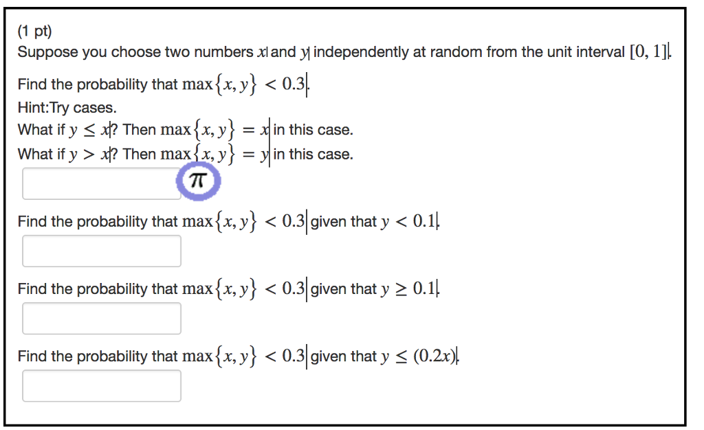 Solved Suppose you choose two numbers x| and y| | Chegg.com