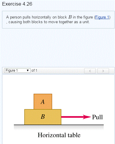 Solved Exercise 4.26 A person pulls horizontally on block B | Chegg.com