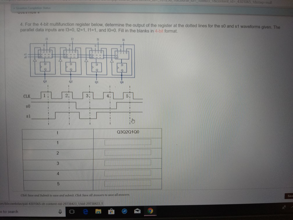 Solved the 4-bit multifunction register below, determine the | Chegg.com