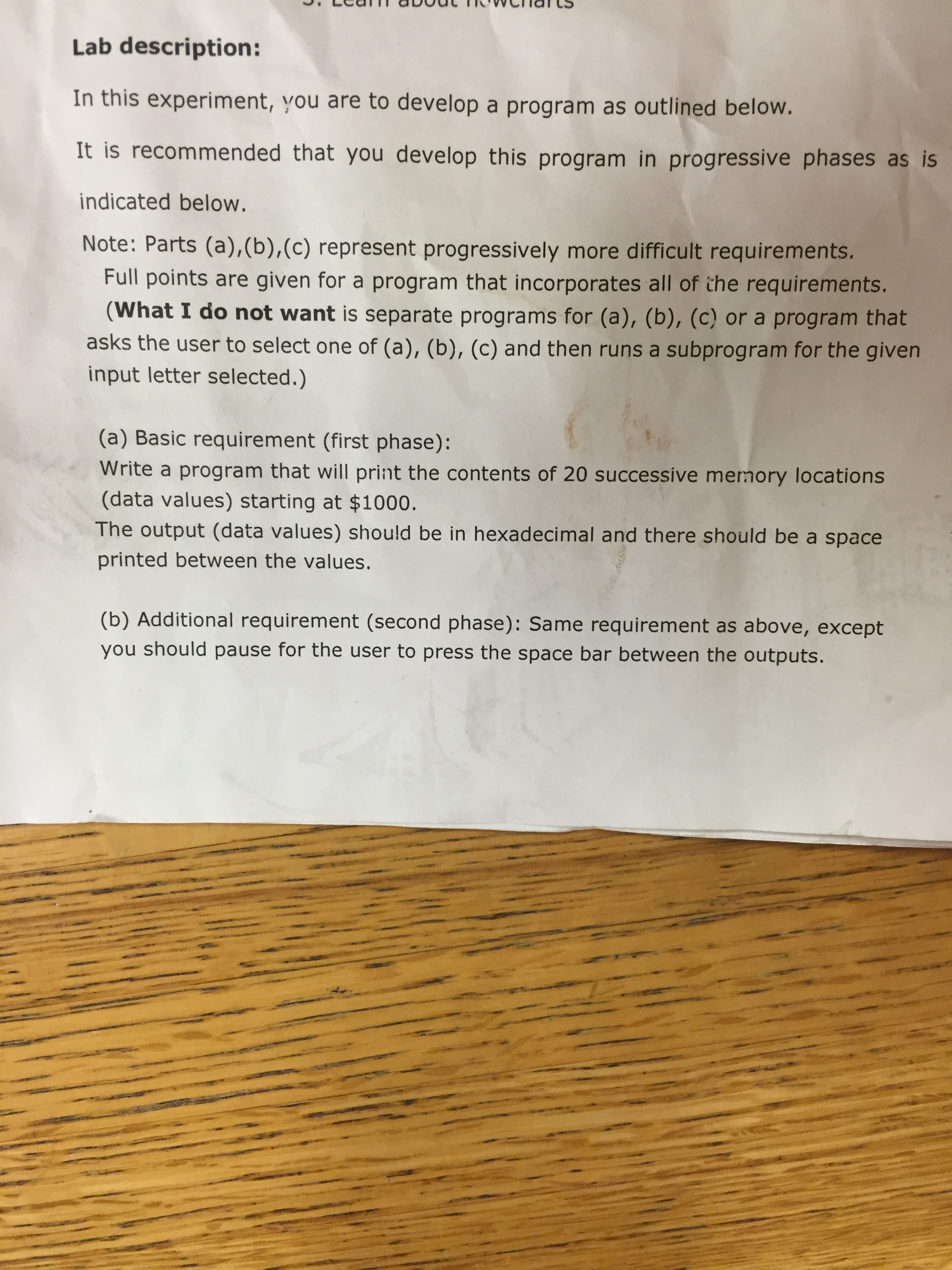 Lab description: In this experiment, you are to | Chegg.com