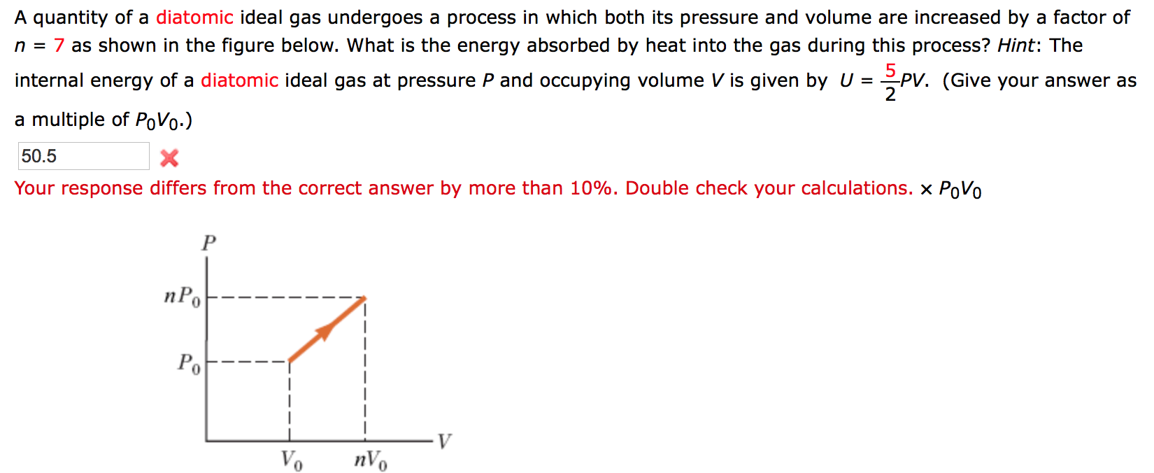 Solved Quantity of a diatomic ideal gas undergoes a process | Chegg.com