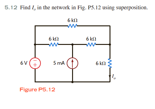 Solved Find I_0 in the network in Fig. P5.12 using | Chegg.com
