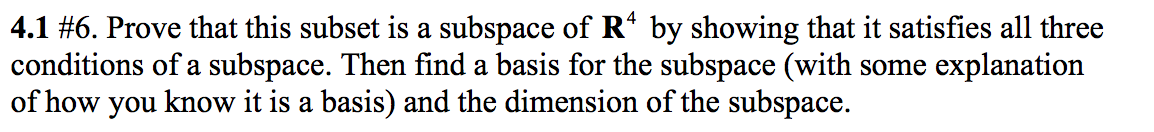 Solved (Linear Algebra) Prove that this subset is a subspace | Chegg.com