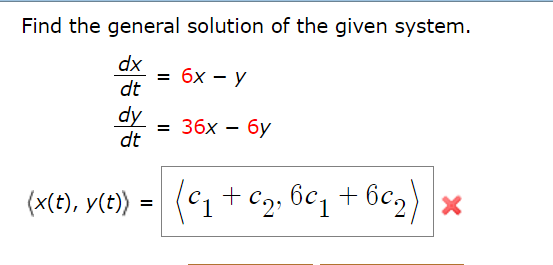 Solved Find the general solution of the given system dx/dt | Chegg.com