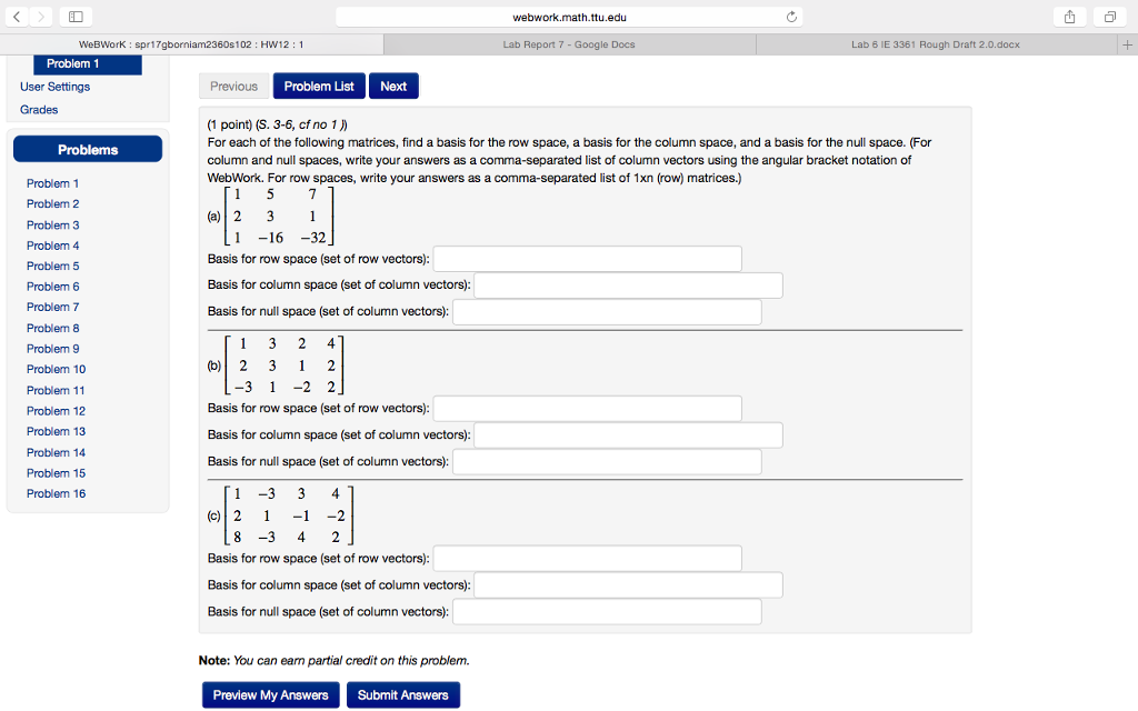 Solved MAIN MENU Courses Homework Sets HW12 Problem 12 User | Chegg.com