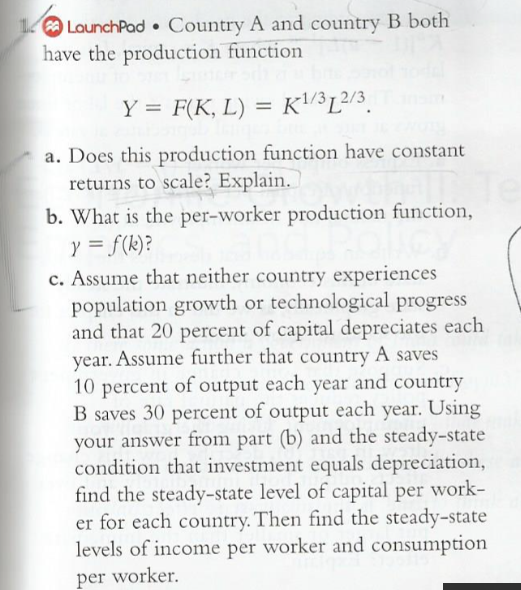 Solved Country A and country B both have the production | Chegg.com
