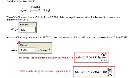 Solved Consider a general reaction The Delta G of the | Chegg.com