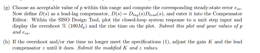 Problem 3 Compensator Design using the Root Locus | Chegg.com
