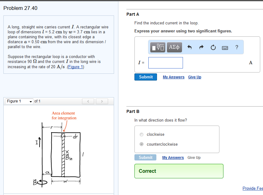 Solved A long, straight wire carries current I. A | Chegg.com