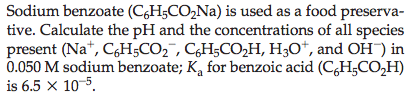 Solved Sodium benzoate (C_6 H_5 CO_2 Na) is used as a food | Chegg.com