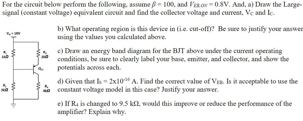 Solved For the circuit below perform the following, assume | Chegg.com