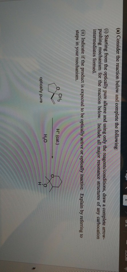 Solved (a) Consider the reaction below and complete the | Chegg.com