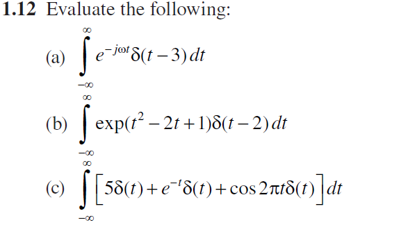 Solved 1.12 Evaluate the following: σ. 110(1 ) (c) | Chegg.com