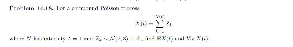 Solved Problem 14.18. For a compound Poisson process N (t) | Chegg.com