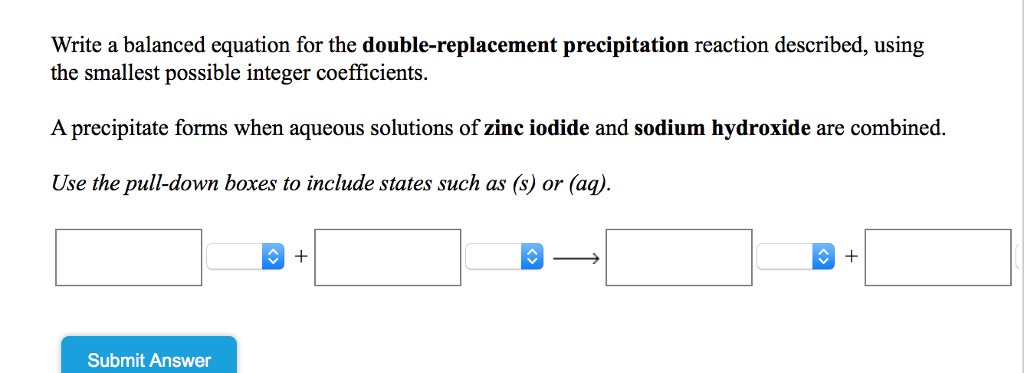 Solved Write a balanced equation for the double-replacement | Chegg.com