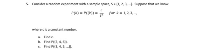 Solved Consider a random experiment with a sample space, S = | Chegg.com