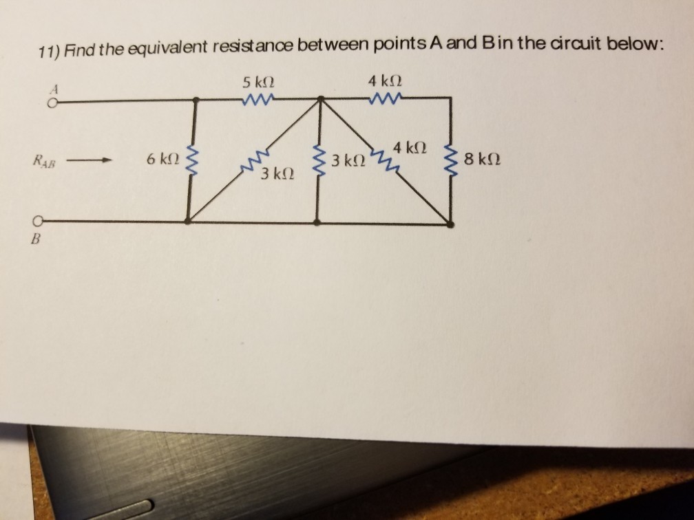 Solved 11) Fnd the equivalent resistance between points A | Chegg.com