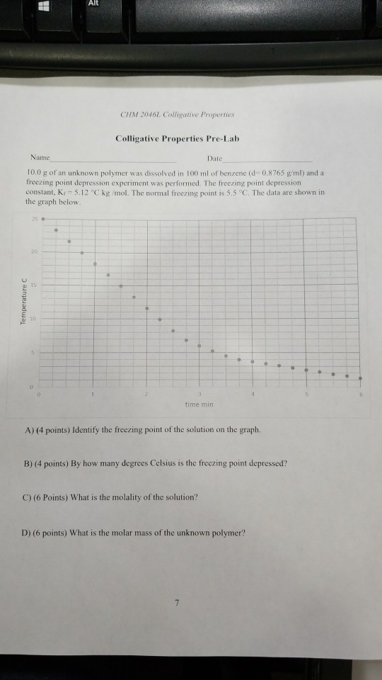 Alt CHM 204oL Colligative Properties Colligative | Chegg.com