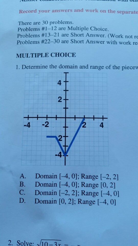 Solved College Algebra MATH 107 Spring, 2018, V1.1 3. | Chegg.com