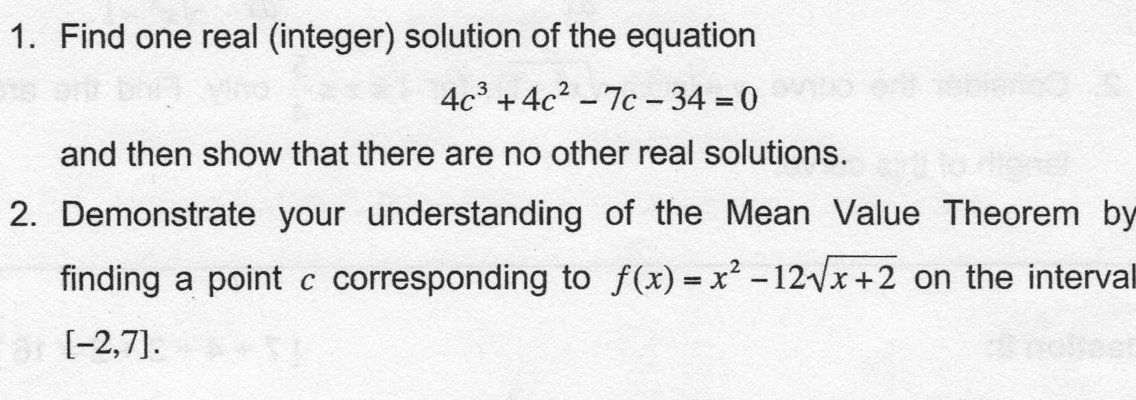 Solved Find one real (integer) solution of the equation 4c3 | Chegg.com