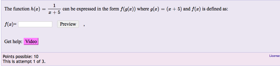 Solved The function h(x) = 1/x + 5 can be expressed in the | Chegg.com