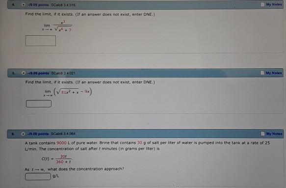 Solved find the limits, of they exists. (if an answer does | Chegg.com
