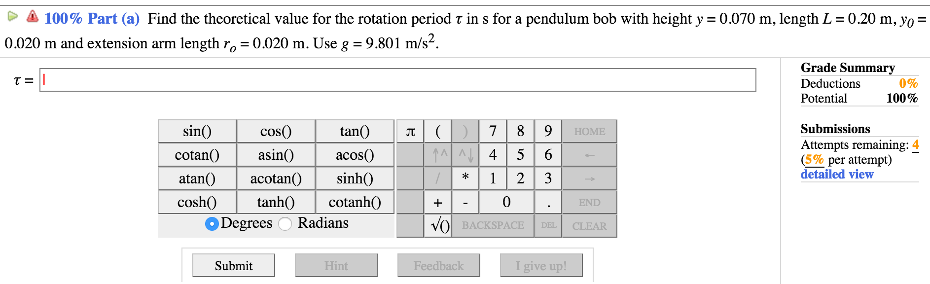 Solved Find the theoretical value for the rotation period r | Chegg.com