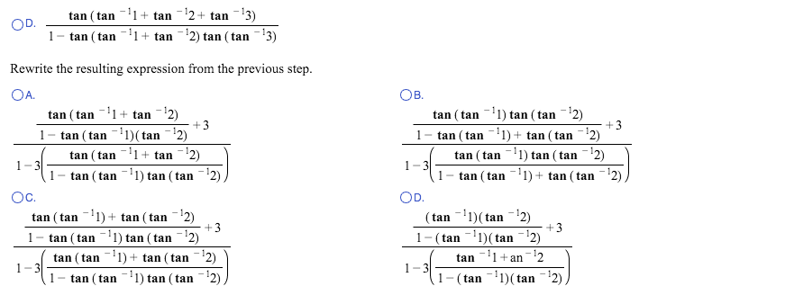 Solved (a) Show that tan ( tan-11+ tan-12 + tan -13) =0 (b) | Chegg.com