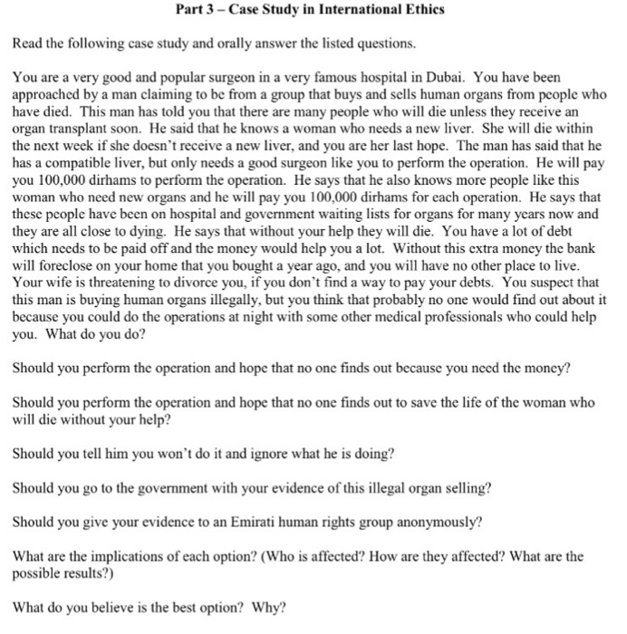 Solved Read the following ease study and orally answer the | Chegg.com