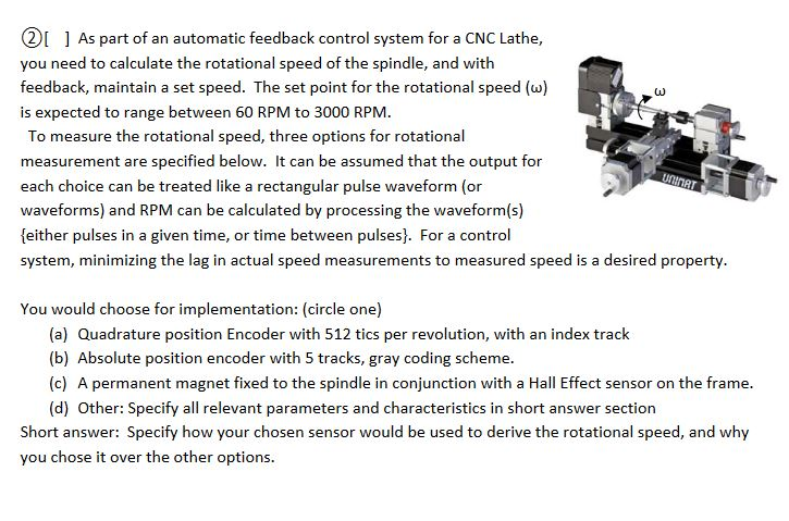 2 As part of an automatic feedback control system for | Chegg.com