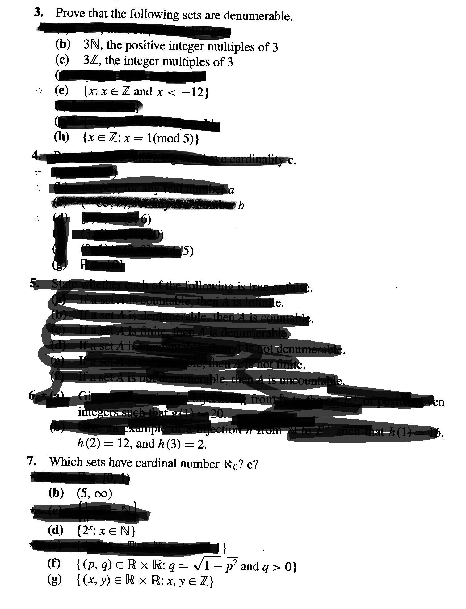 Prove that the following sets are denumerable 3N, | Chegg.com