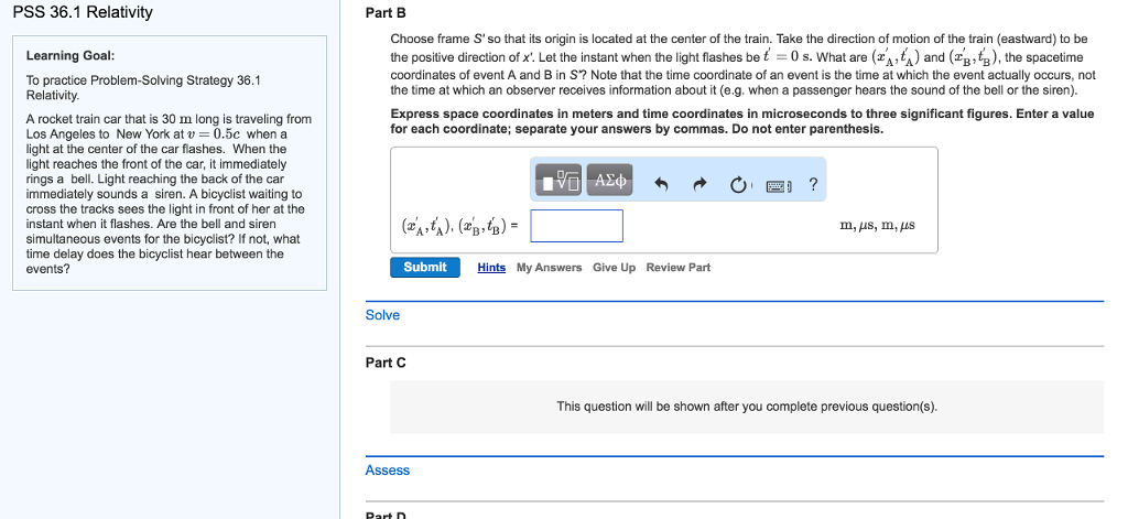 Solved To practice Problem-Solving Strategy 36.1 Relativity. | Chegg.com