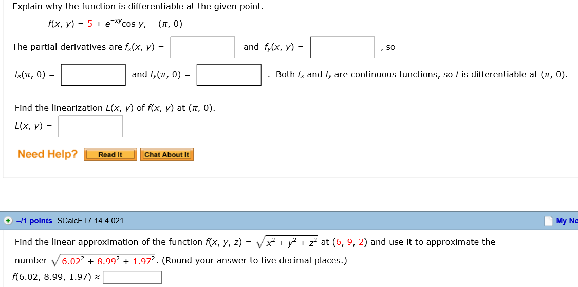Solved: Explain Why The Function Is Differentiable At The ... | Chegg.com