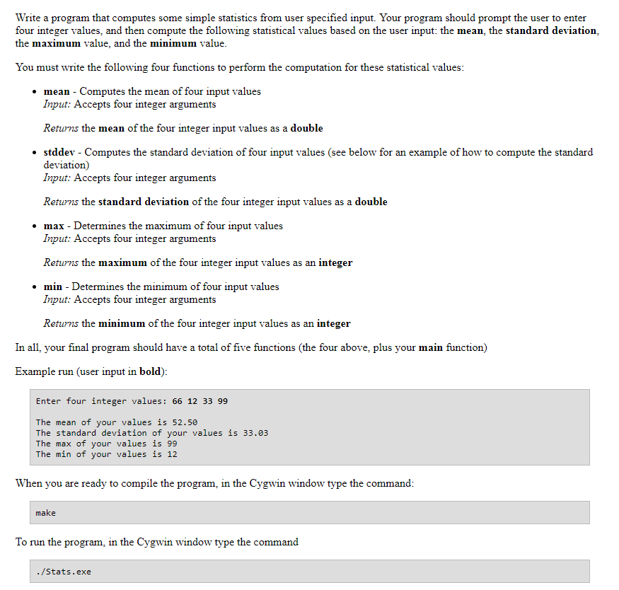 Solved Write A Program That Computes Some Simple Statistics 5437