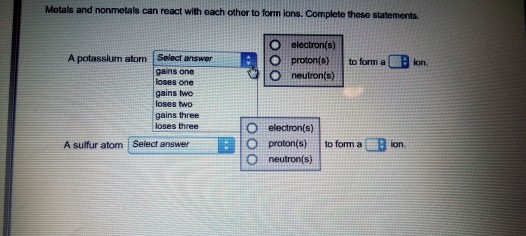 Solved Motals and nonmetals can react with each other to | Chegg.com