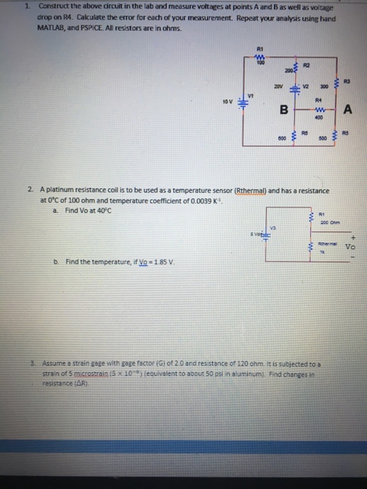 Solved Construct tie above circuit in the lab and measure | Chegg.com
