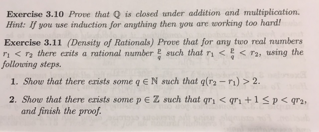 Solved Exercise 3.10 Prove that Q is closed under addition | Chegg.com