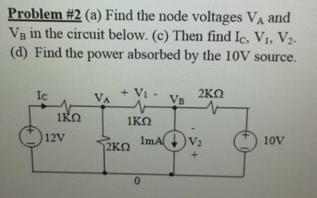 Solved Find the node voltages VA and VB in the circuit | Chegg.com